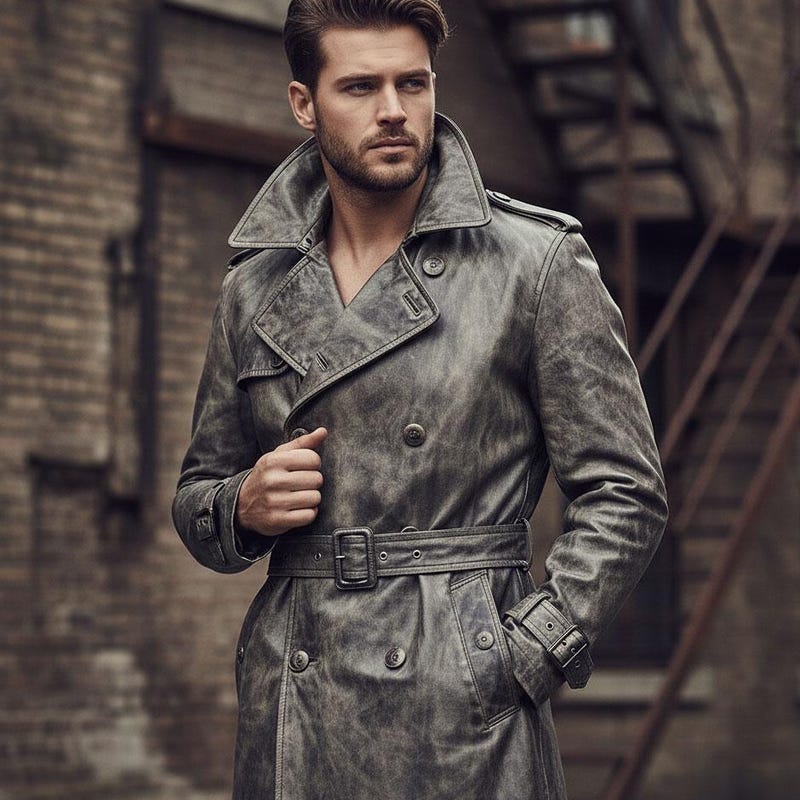 Mens Duster Coat Grey - Etsy