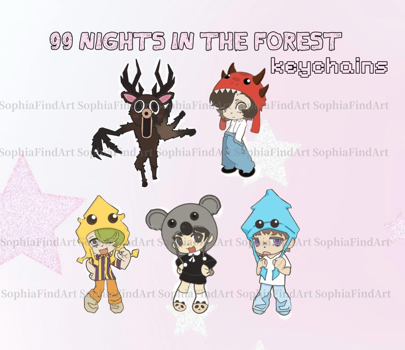 99 Nights in the Forest,cartoon Character Keychains,99 Nights Keychain ...
