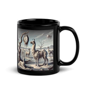 Dali Llama – Surreal Llama Art Parody Black Glossy Mug - Etsy