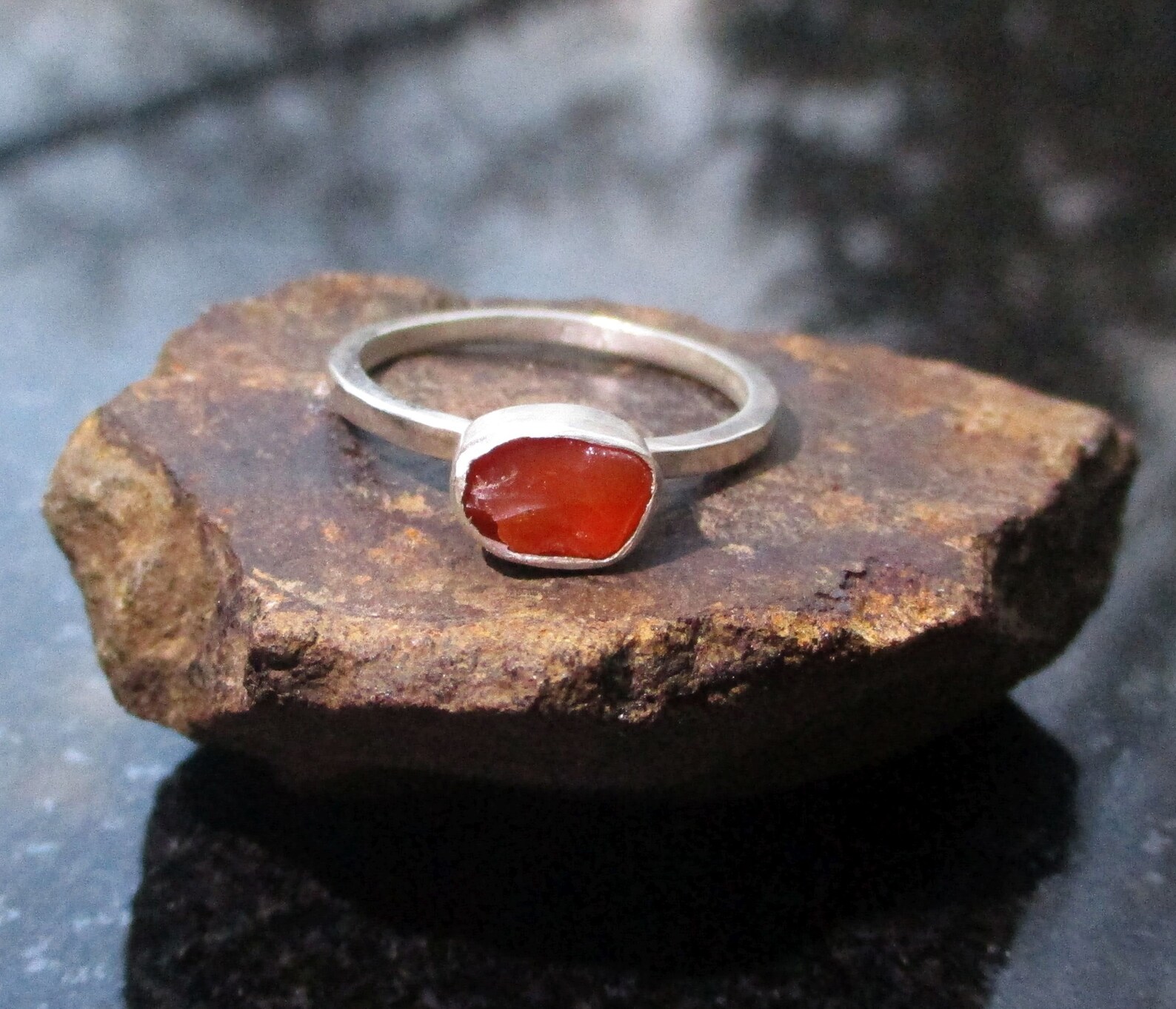 Raw Opal Ring Size 6 Natural Oregon Fire Opal Sterling | Etsy