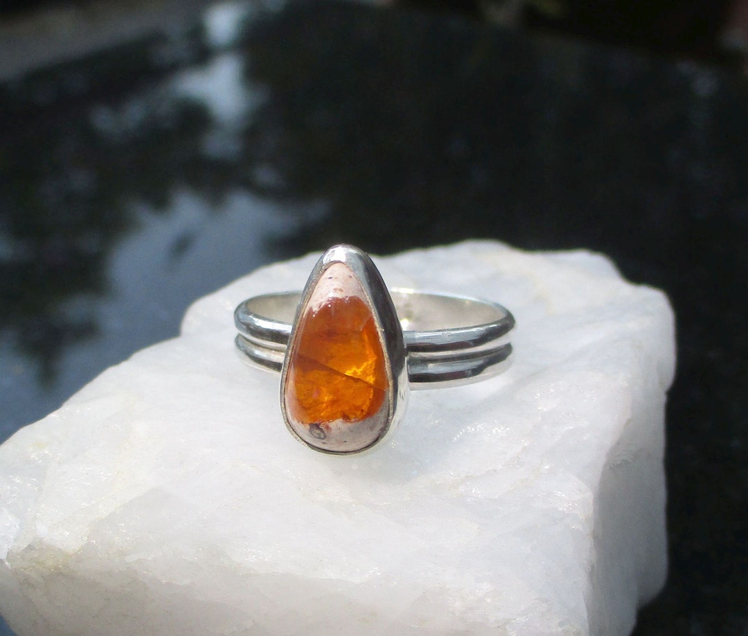 Cantera Opal Ring, 925 Sterling Silver ,size 8, Natural Fire Opal From ...