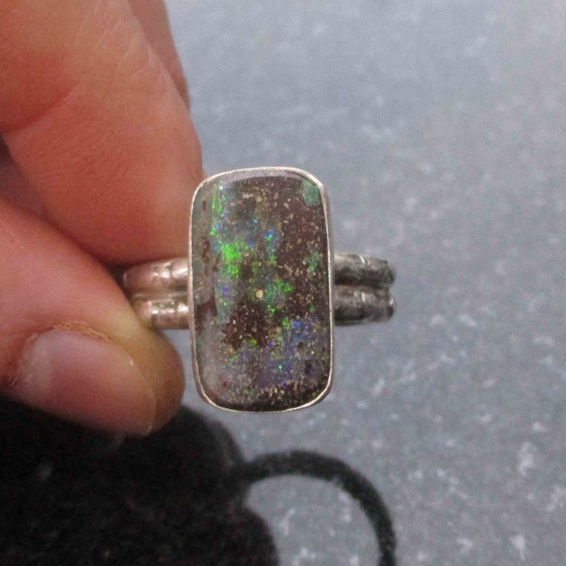 Rectangle Opal Ring - Etsy