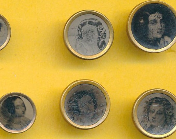 Antique Victorian Tintype Buttons Lot of 7 Ca. 1890's - Etsy