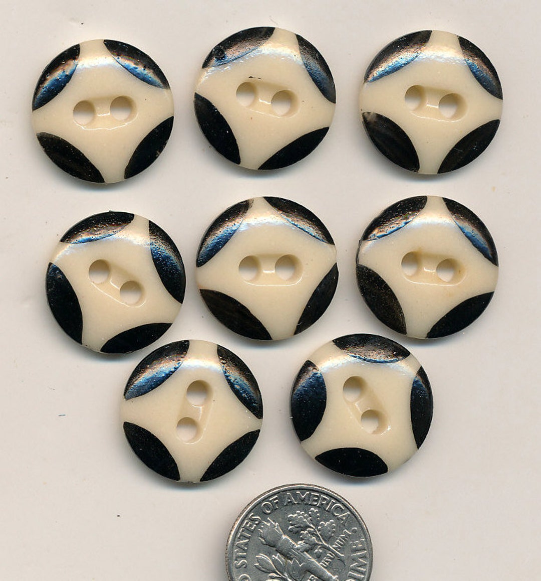 Vintage Antique China Stencil Buttons Lot#a - 8 Matching -size 11/16 ...