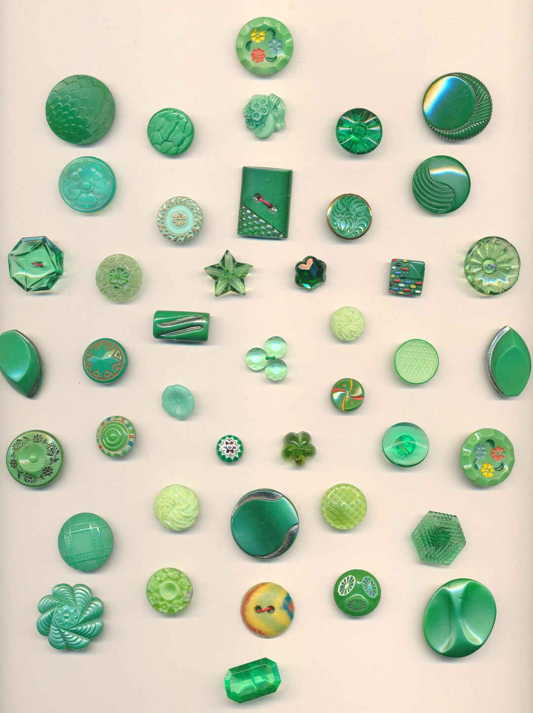 Antique Vintage Green Glass Buttons Lot#1 1/2" to 1-1/4" Lot of 42 - Etsy