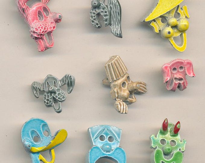 Vintage Realistic Painted Metal Buttons by La Mode Ca. 1950's - Etsy