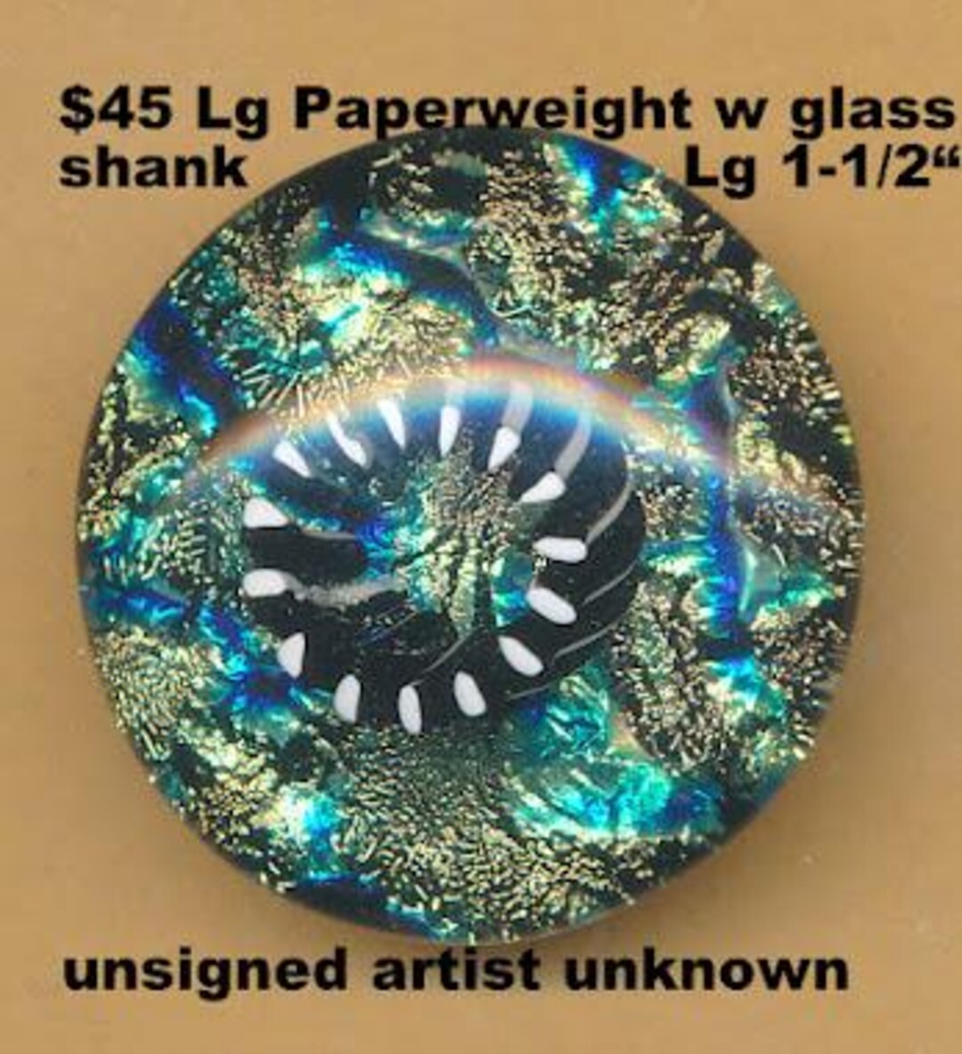 Vintage Dichroic Glass Paperweight Button Ca. 1990's - Etsy