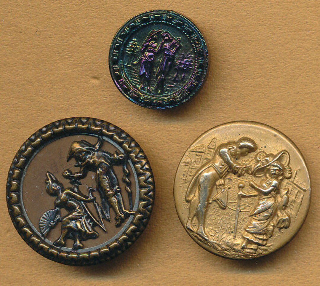Antique Buttons - FOPS Collection Ca. 1870's Lot of 3 Buttons - Etsy