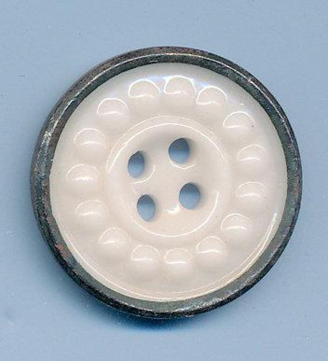 Antique China Button - Medium Rimmed Hobnail Body Type Ca. 1870's - Etsy