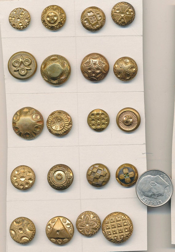 Antique Vintage Buttons Gilts L Lot of 20 Ca. 1860s - Etsy