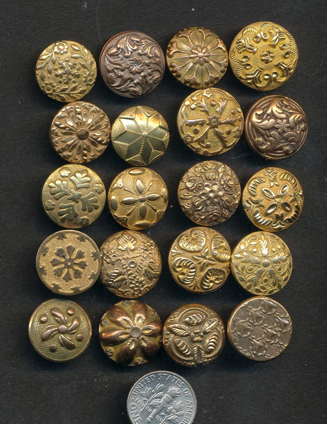 Antique Vintage Buttons Gilts #1 Lot of 20 One Piece Ca. 1840s - Etsy