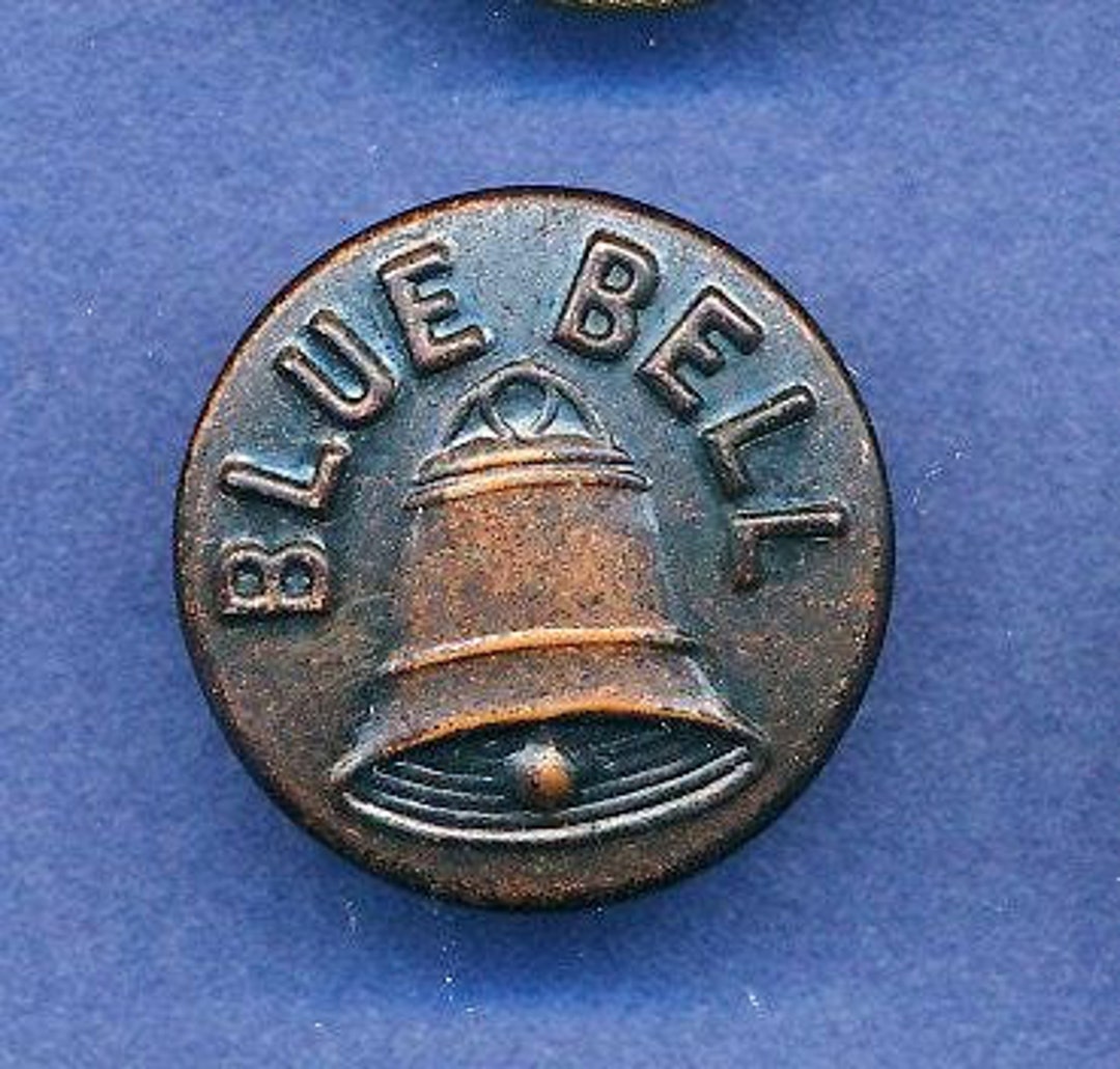 Antique Work Clothes Overall Wobble Shank Button -pictorial -BLUE BELL - Etsy