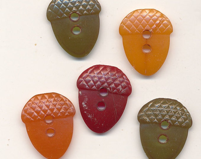 Antique Vintage Bakelite Realistic Acorn Buttons 2 Lot of 5 Ca. 1930's ...
