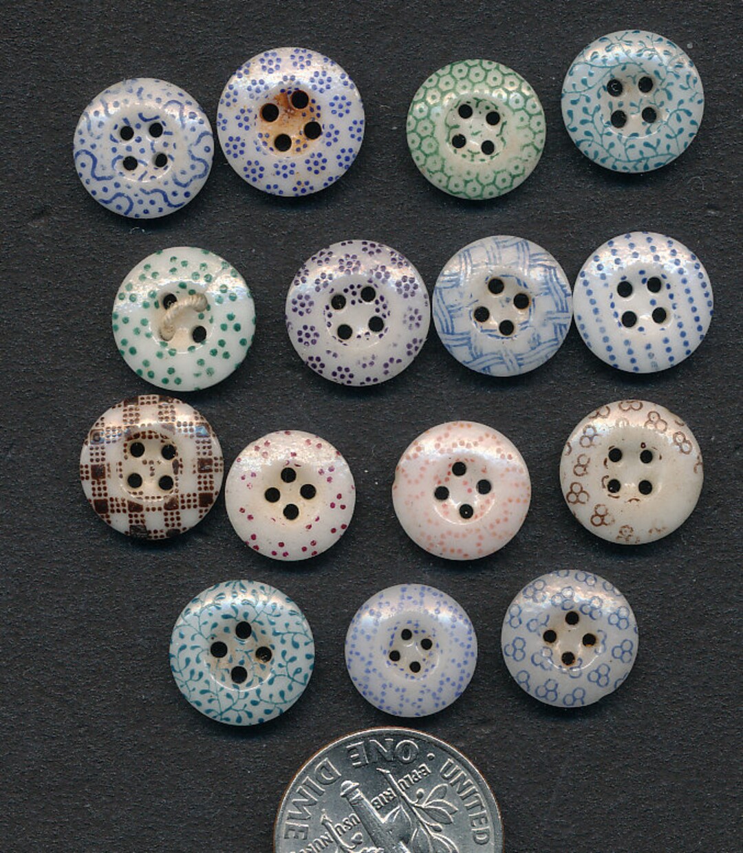 Antique China Calico Buttons lot A 15 Buttons Ca. 1870's - Etsy