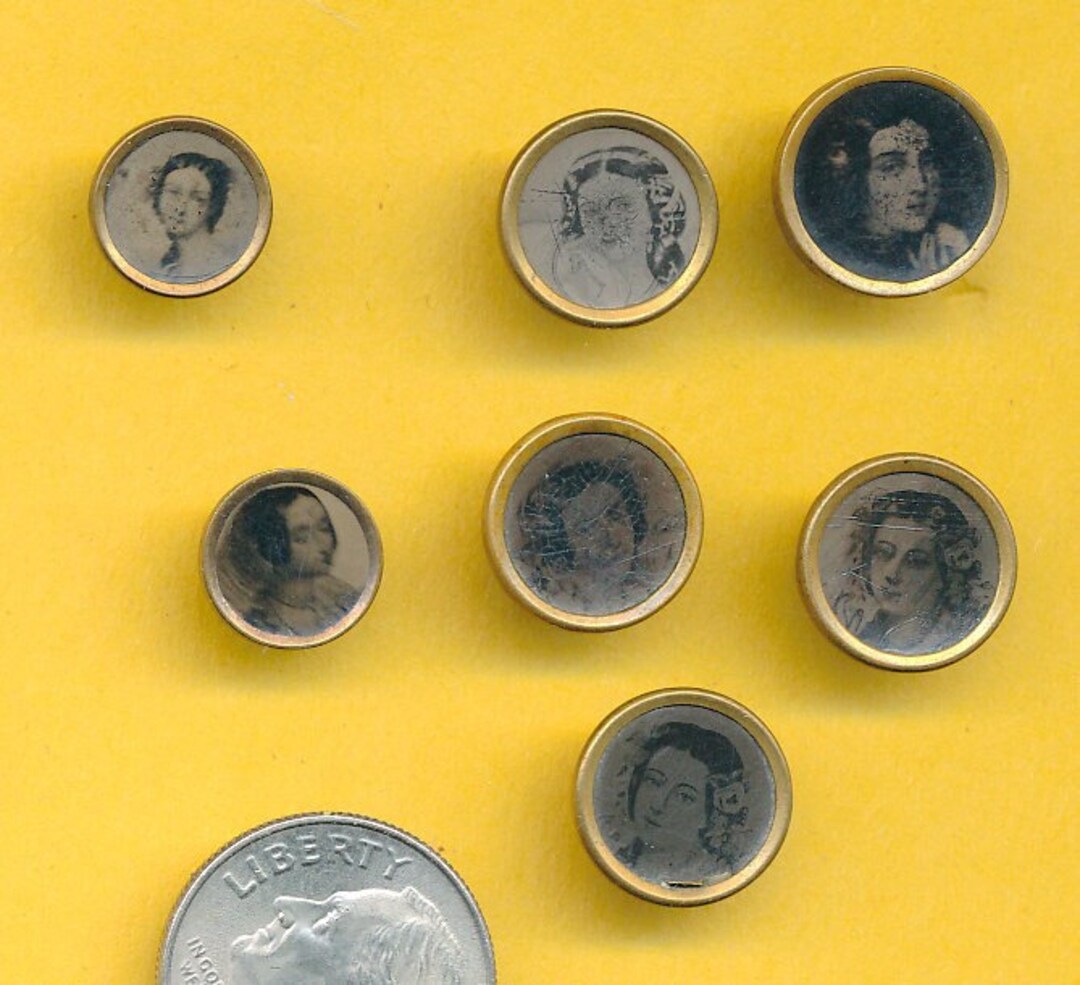 Antique Victorian Tintype Buttons Lot of 7 Ca. 1890's - Etsy