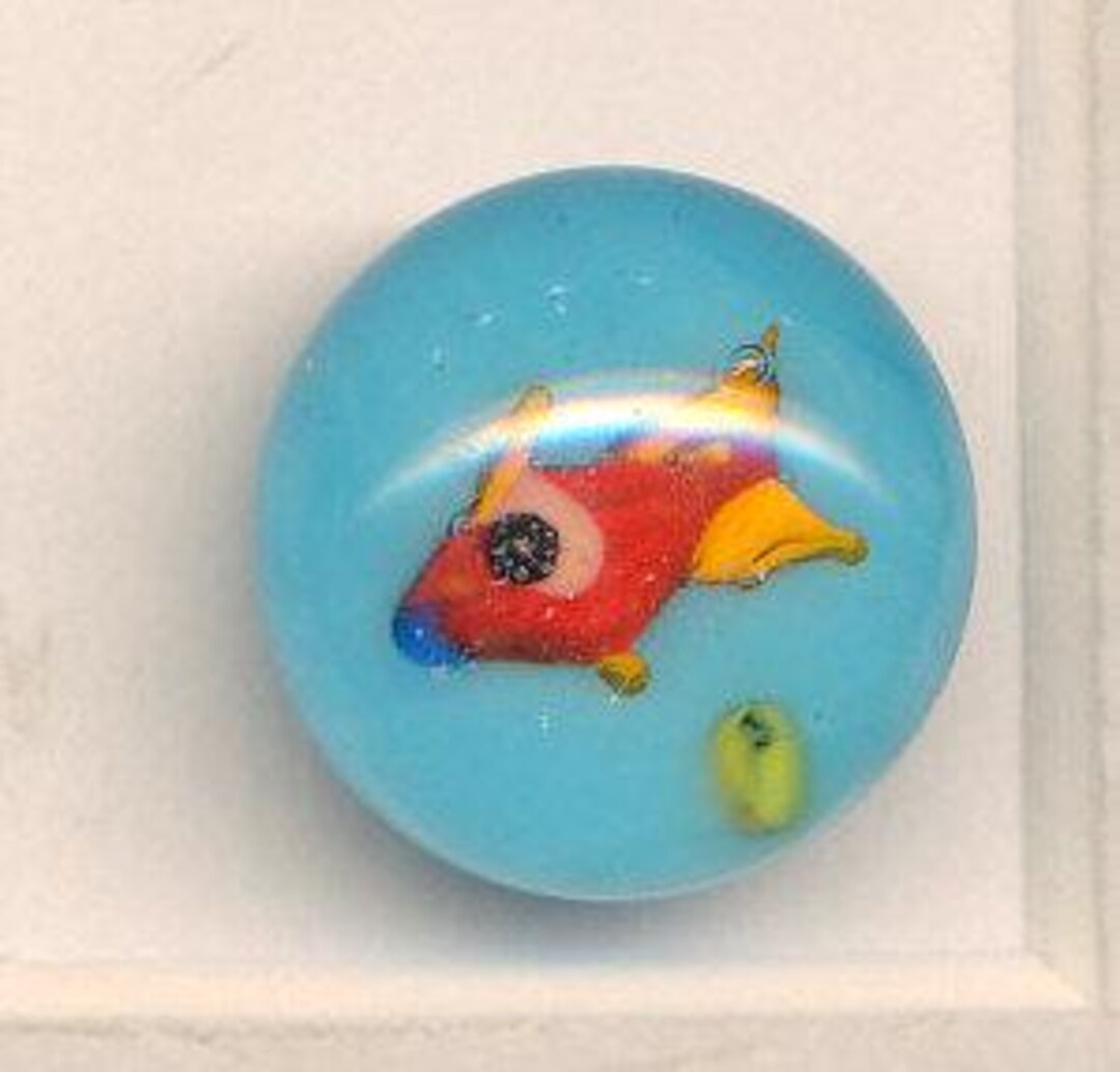 Fish Paperweight Button by John Gooderham "j" Cane on Face - Etsy