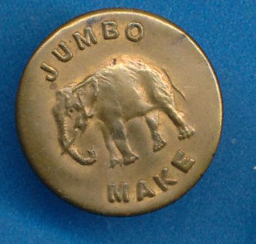 Antique Work Clothes Overall Wobble Shank Button JUMBO BRAND With ...