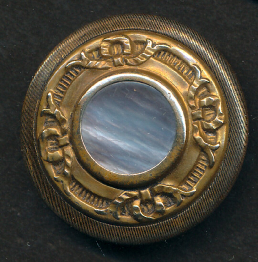 Antique Button Brass With Pearl Shell Shell Embellishment 1880's - Etsy
