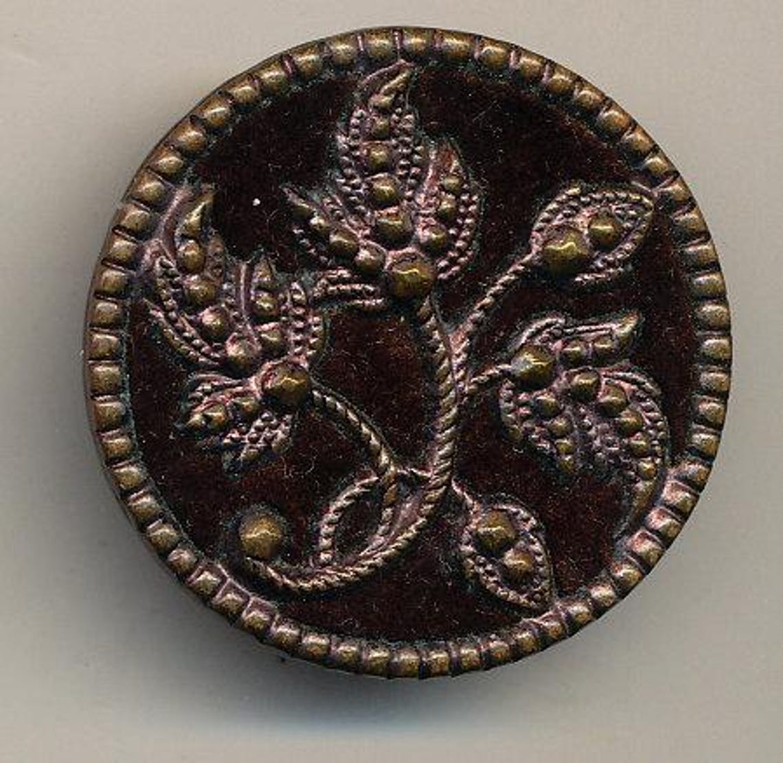 Antique Victorian Perfume Button Velvet Background Leaves Ca. 1890's - Etsy