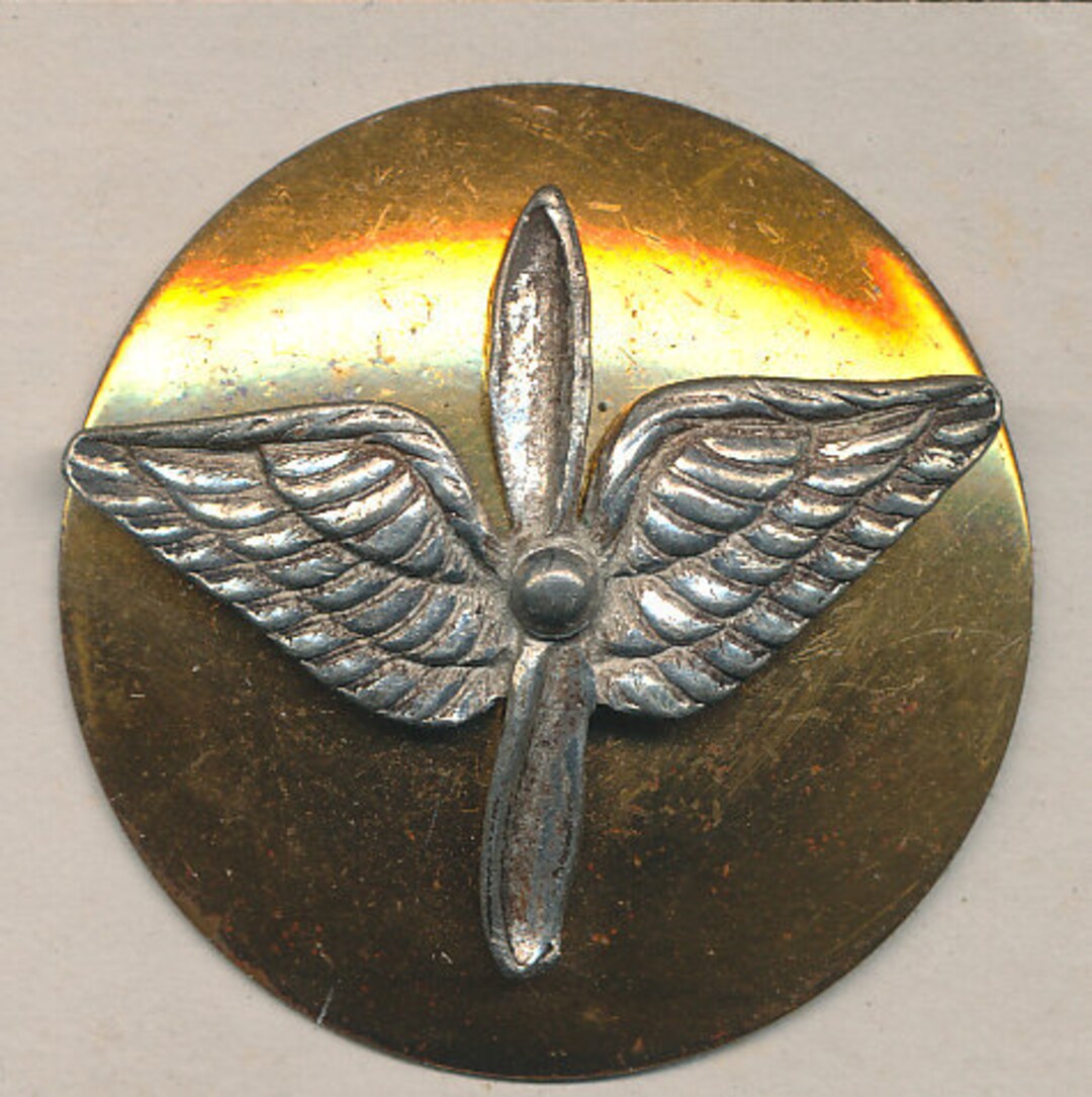 Antique Vintage Brass US Air Force Flyer Button Patriotic Non Military ...
