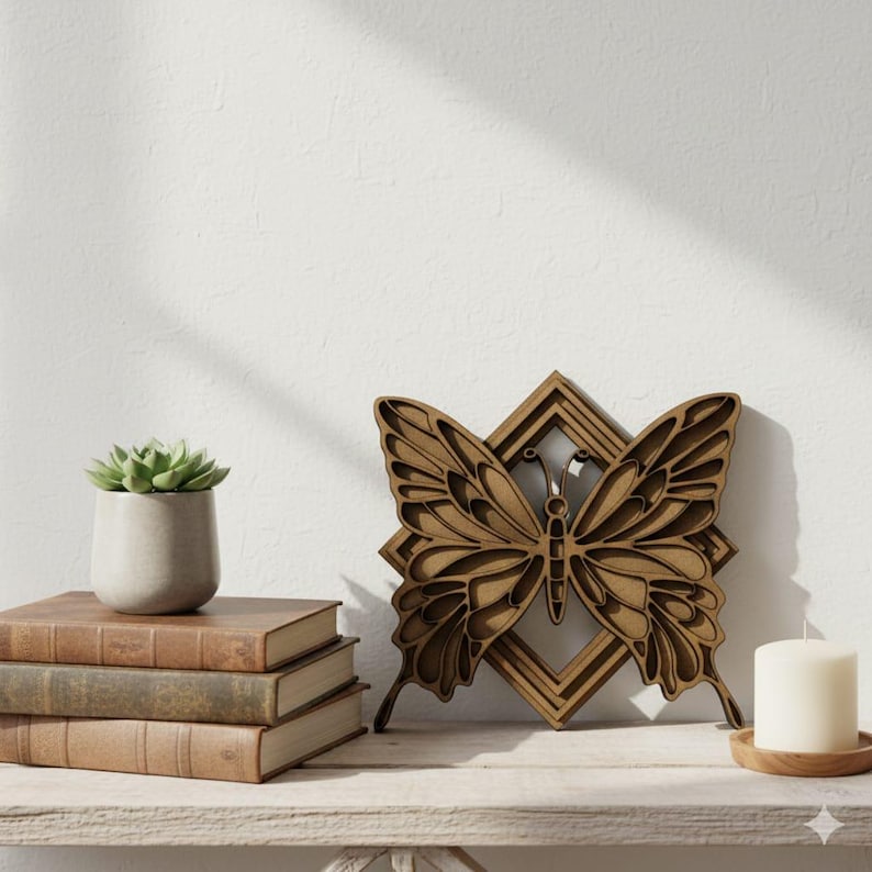 Butterfly Wood Wall Art With Wooden Gift Box | Wooden Monarch Butterfly ...