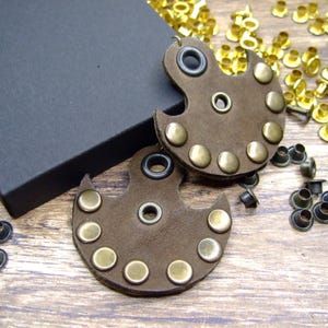 Leather Earrings With Eyelets - Etsy