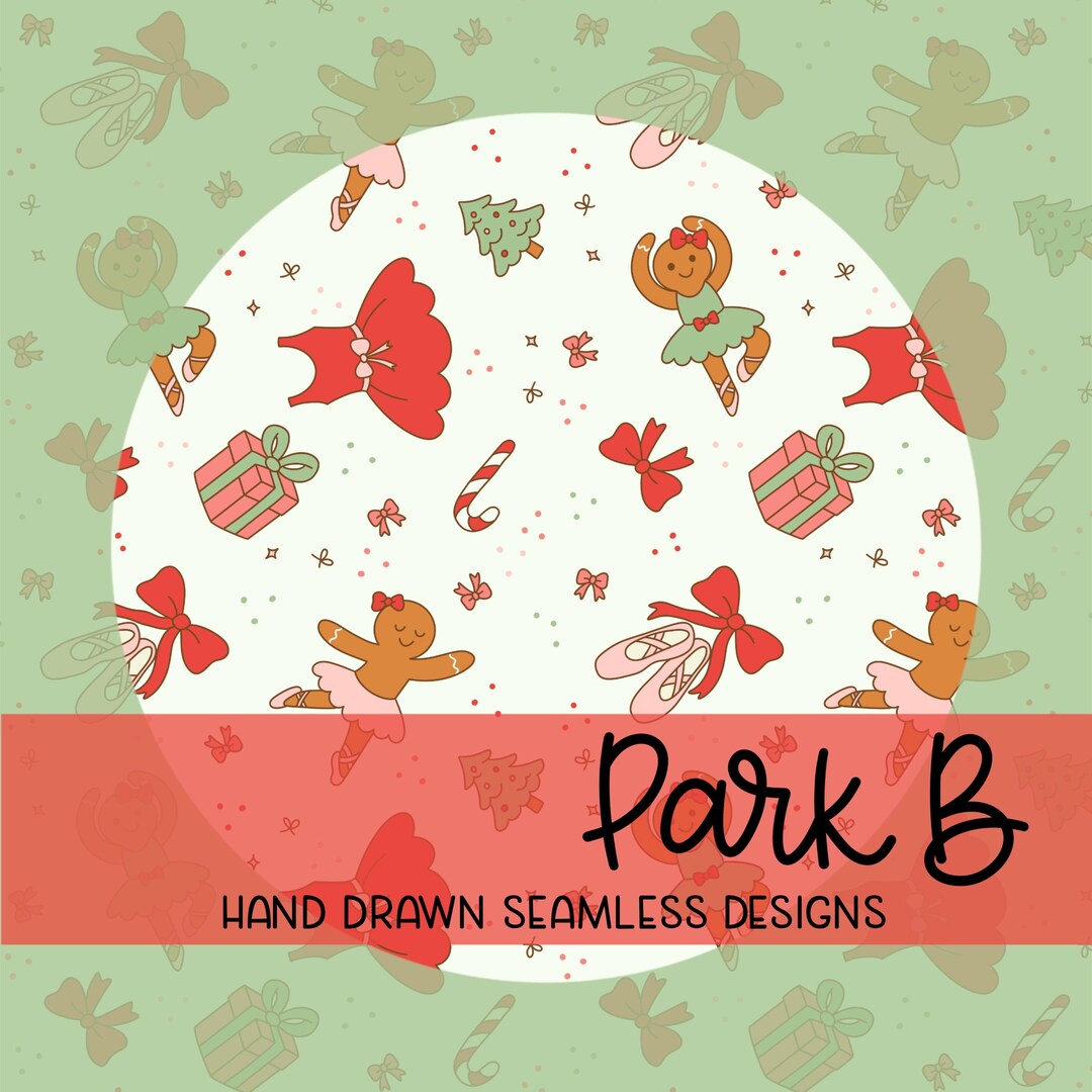 Gingerbread Dancers Seamless Pattern | Repeating Christmas Printable ...