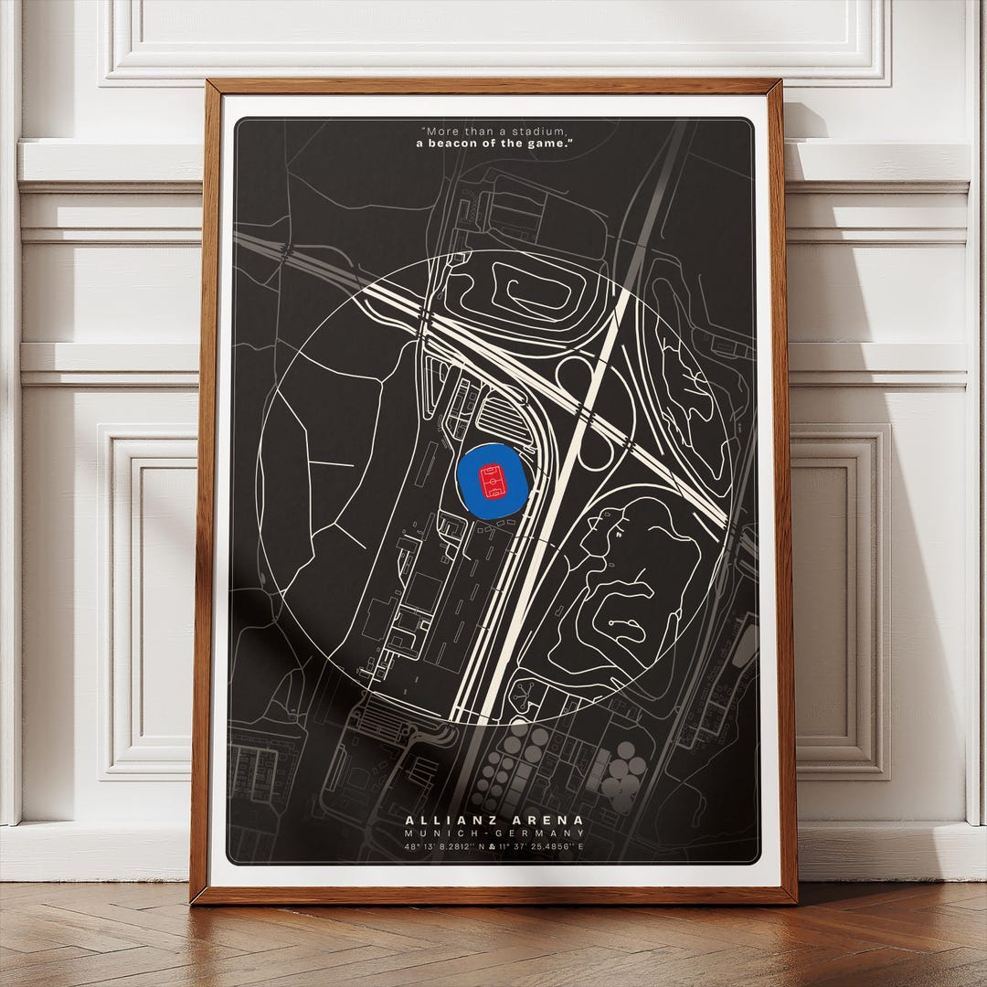 Legendary Bayern Munich - Allianz Arena Stadium Poster: Vintage ...