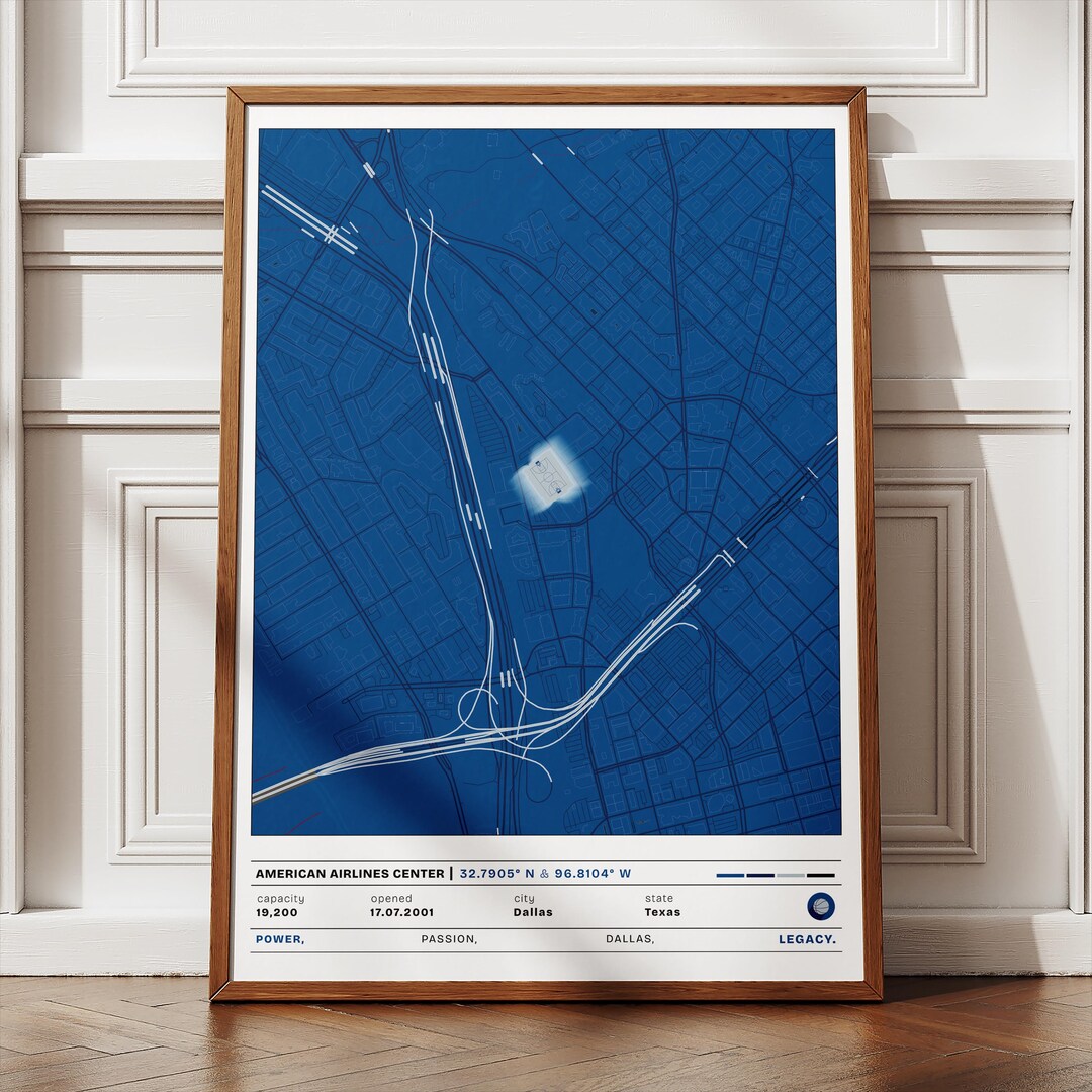 American Airlines Center Stadium Poster: Minimalist Dallas Mavericks ...