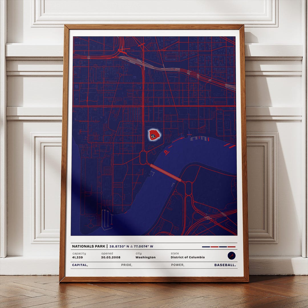 Nationals Park Stadium Map Poster: Futuristic Boy Room Decor (digital ...