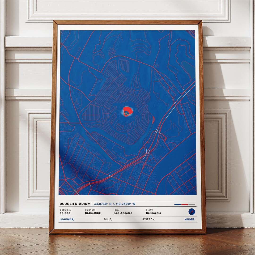 Dodger Stadium Map Poster: Modern Room Decor Ideas for Fans (digital ...