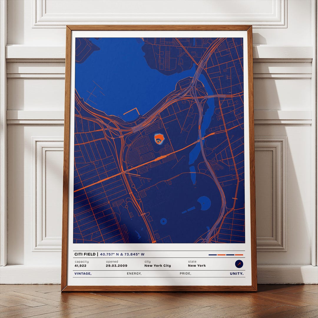 Citi Field Stadium Map Poster: Gift Ideas for Baseball Fans (instant ...