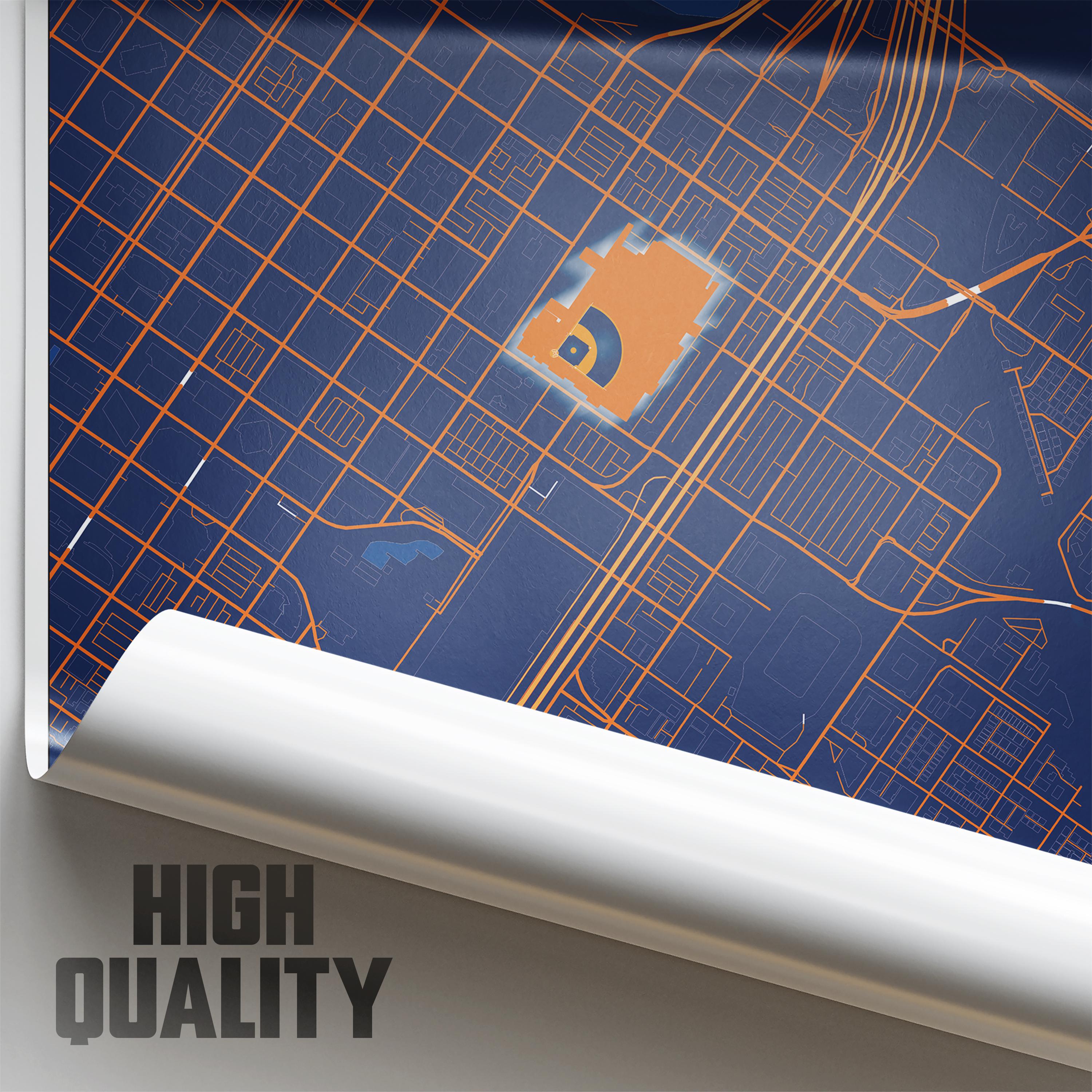 Daikin Park Stadium Map Poster: Modern Room Decor Ideas for Fans ...
