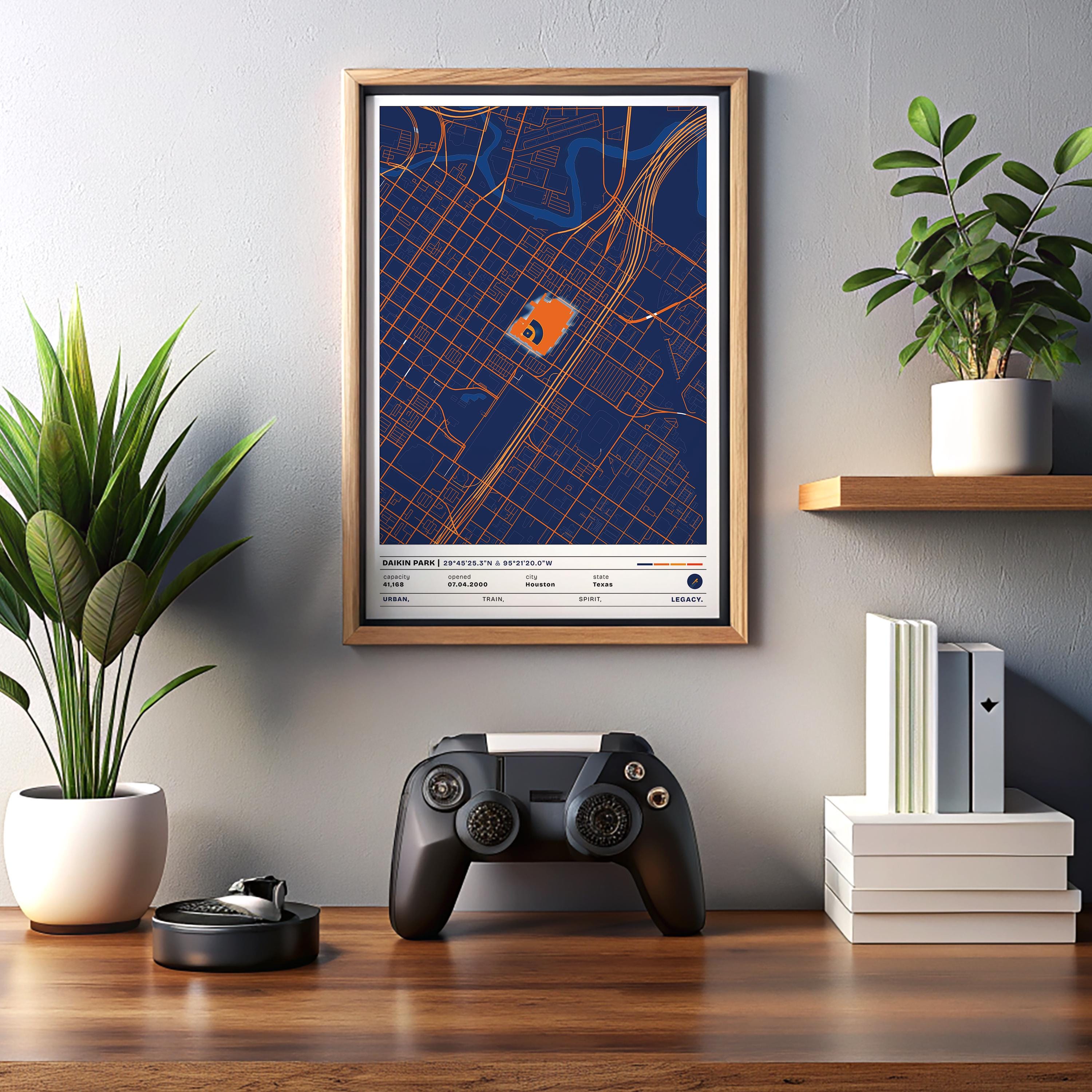 Daikin Park Stadium Map Poster: Modern Room Decor Ideas for Fans ...