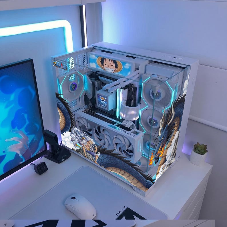One Piece Anime PC Case Skin, Luffy Gaming PC Sticker - Decal, Gamer ...