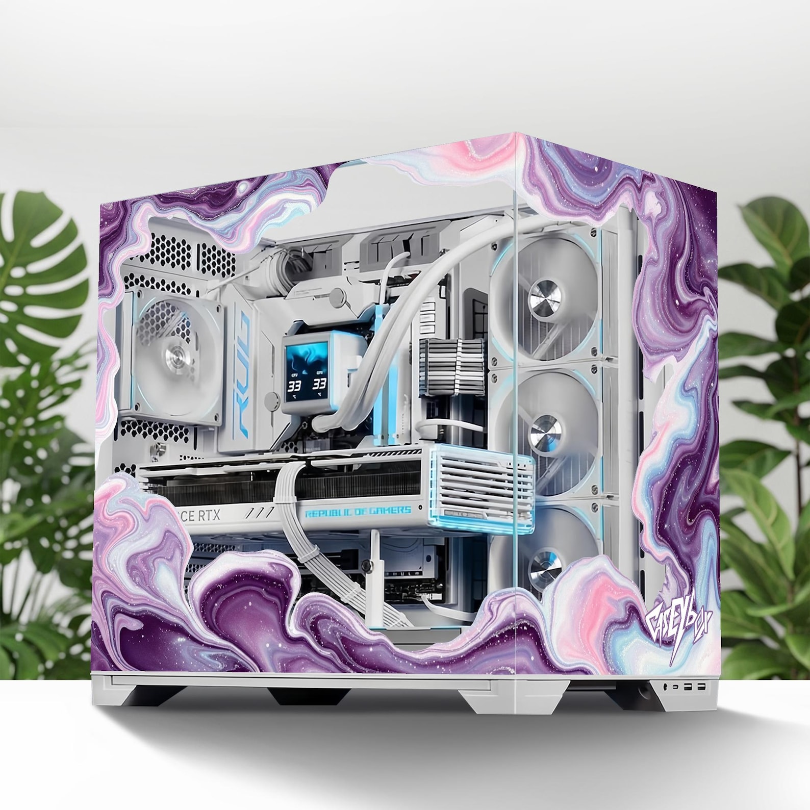 Purple Liquid PC Case Skin, Sticker - Cozy Gaming Pc Decal, Gift for ...