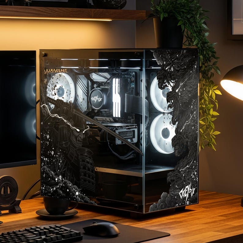 Samurai PC Case Skin, Sticker - Japanese Warrior Decal for Gaming PC - Etsy