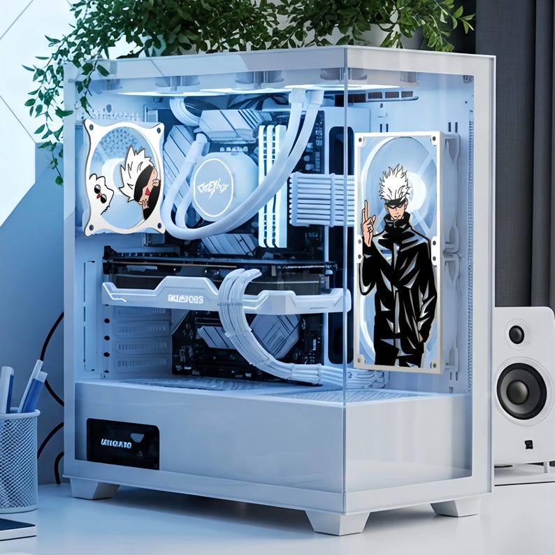 Satoru Gojo PC Fan Cover - Anime Gaming Decor, Fan Shroud - Grill - Etsy