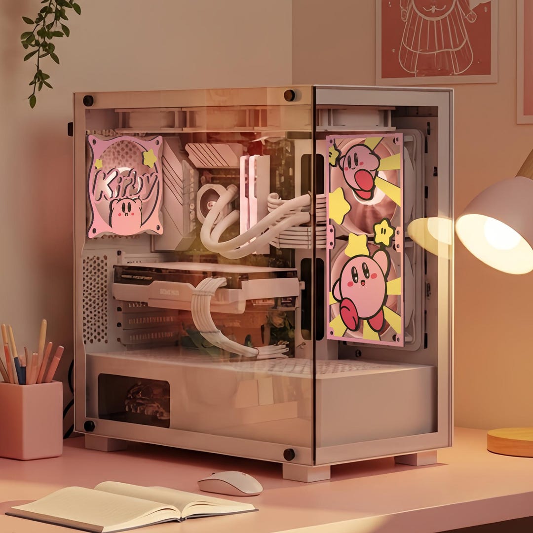Kirby PC Fan Grill Cover: Anime Gaming Decor, 120mm, 240mm, 360mm - Etsy
