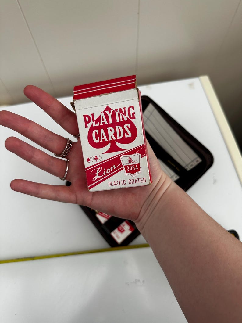 Vintage Leather Bridge Card Game Set | Complete Playing Cards, Score ...