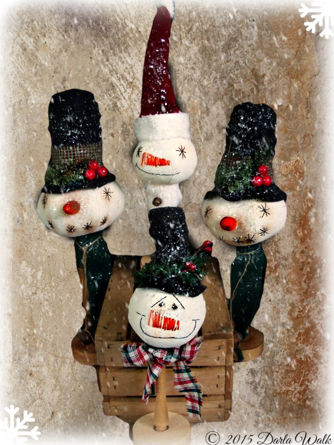 Snowman Paper Pattern Primitive Snowman Sewing Pattern - Etsy
