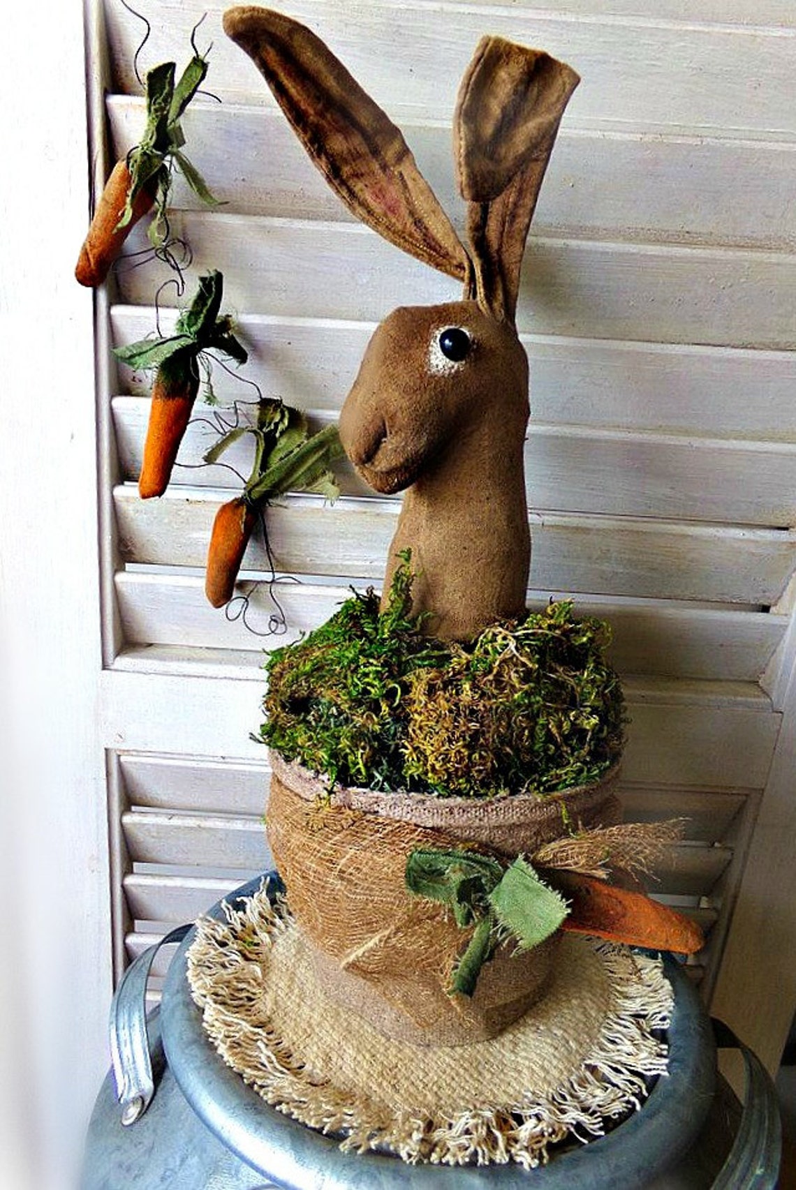 Primitive Rabbit Doll | Rabbit E Pattern | Rabbit Sewing Pattern ...
