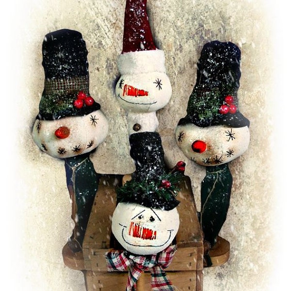 Primitive Snowman Pattern - Etsy