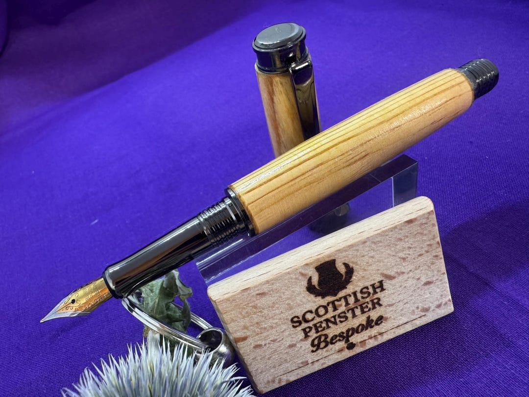 Handcrafted Fountain Pen in 250 Year Old Scots Caledonian Pine With ...
