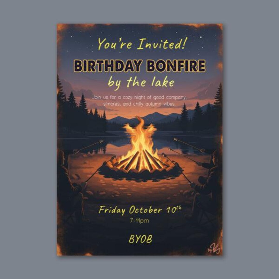 Bonfire Party Invitation - Custom Order - Etsy