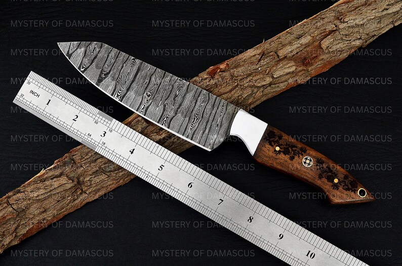 Handmade Damascus Knife Set BBQ, Butcher & Chef Knives in Leather Roll ...