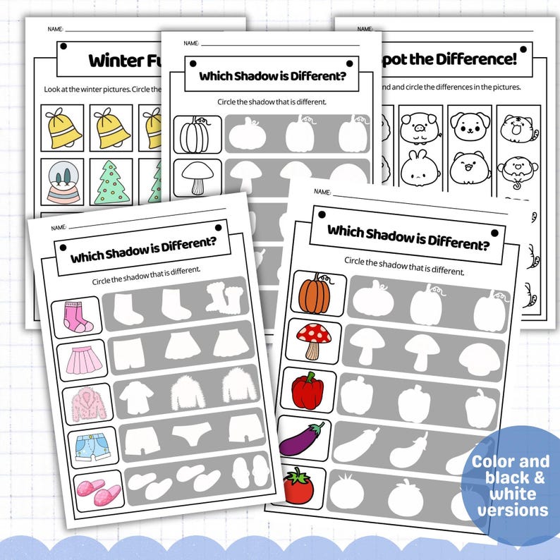 Spot the Difference Worksheets | Fun Printable Activities for Preschool ...