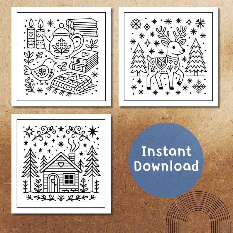 Cozy Nordic Coloring Book | Scandinavian Folk Doodle Art | Relaxing ...