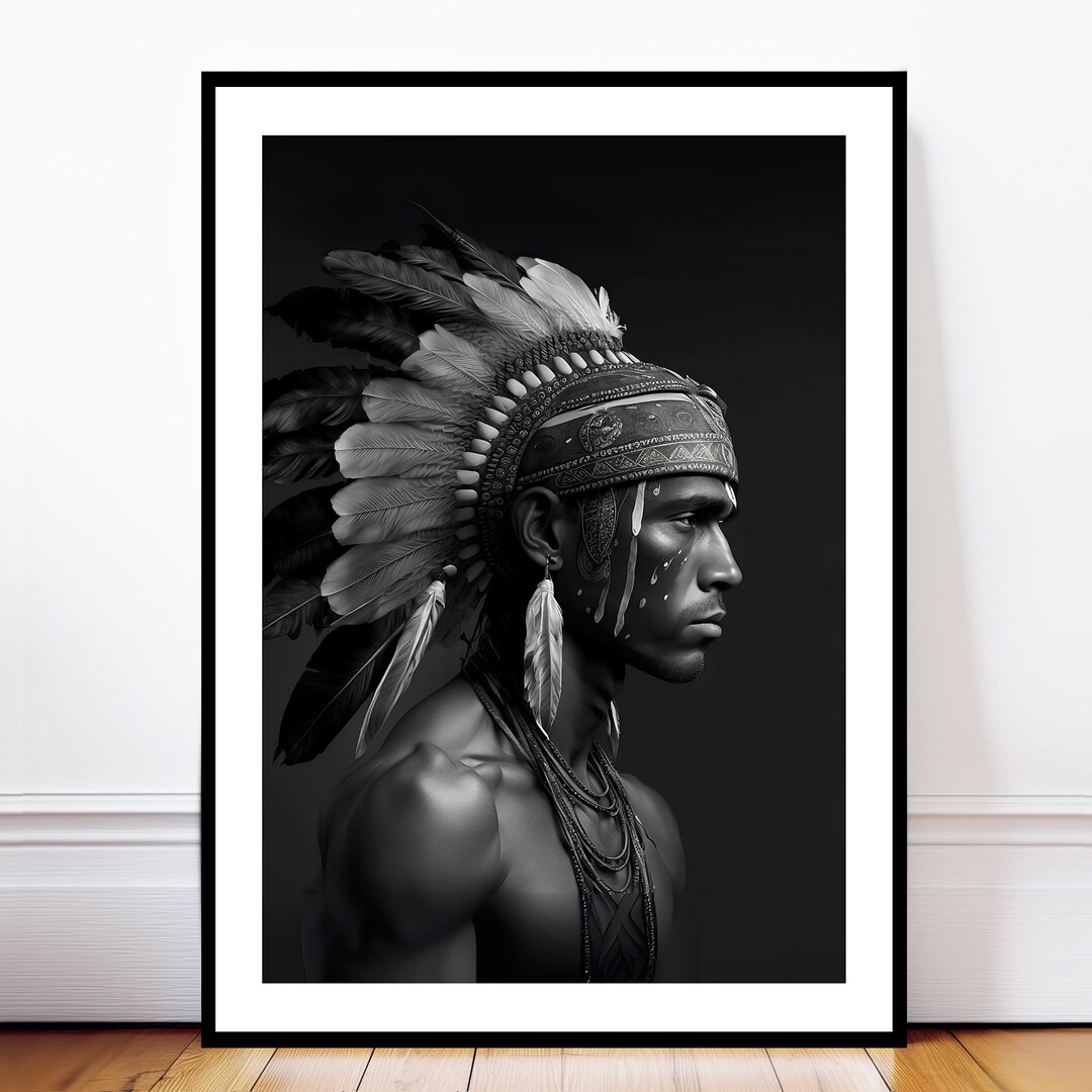 Native American Poster, Indigenous Art, American Indian Print, Portrait ...