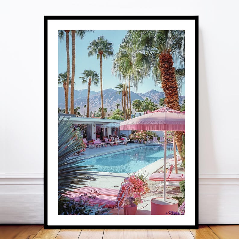 Retro 1950s Poolside Glamour Poster Print, Wall Art, Vintage Home Decor ...
